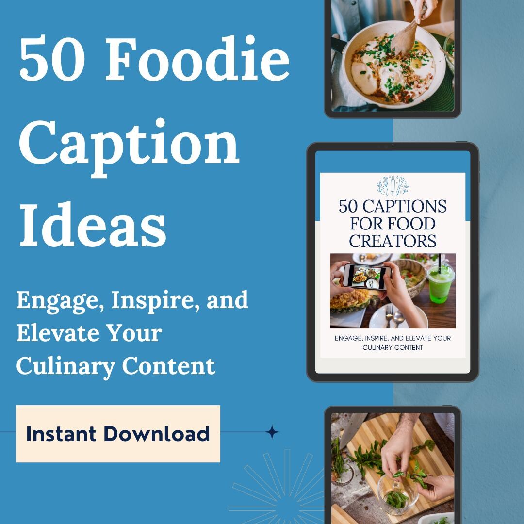 Food Instagram Caption Templates for Food Blogger Chef Restaurant Owner ...