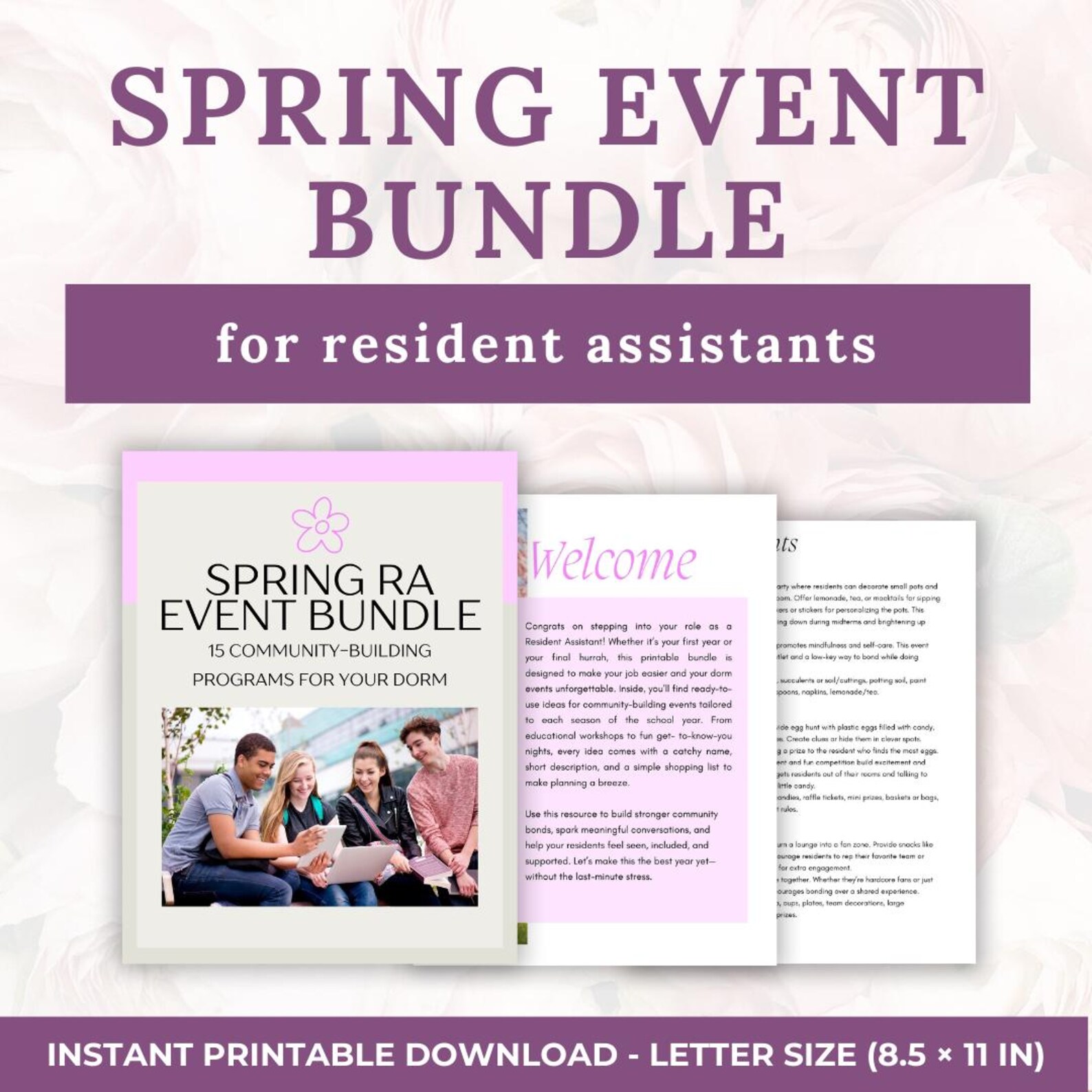 Spring RA Event Planner: 15 Dorm Activity Ideas (PDF) - Etsy