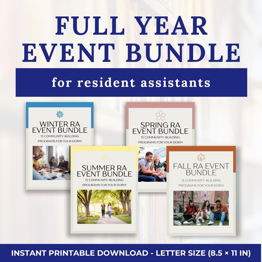 RA Event Planner Bundle | 60 Dorm Activity Ideas (PDF) - Etsy