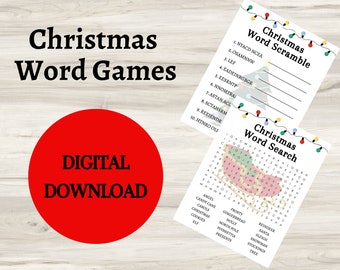 Christmas Word Search and Scramble, Christmas Party Games, Kids ...