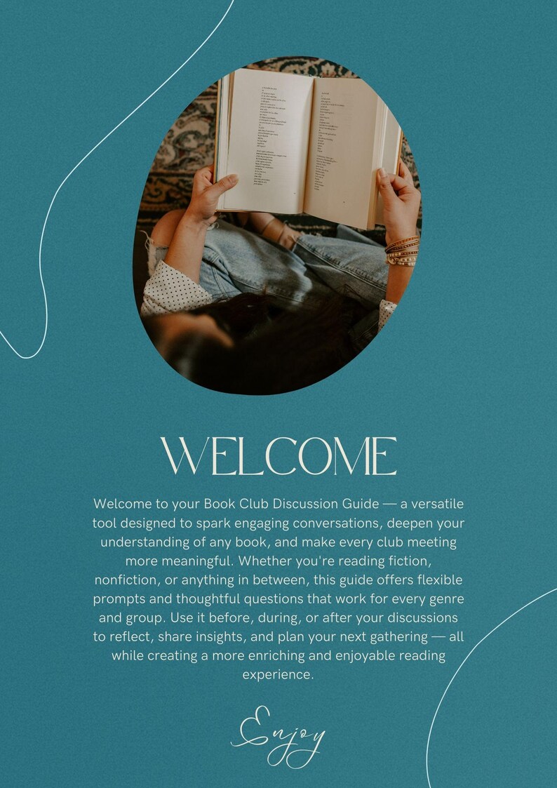 Book Club Discussion Guide Template With Prompts (digital Download) - Etsy