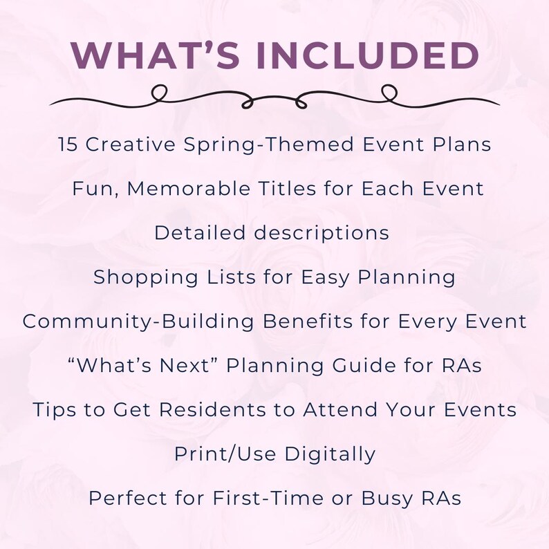 Spring RA Event Planner: 15 Dorm Activity Ideas (PDF) - Etsy