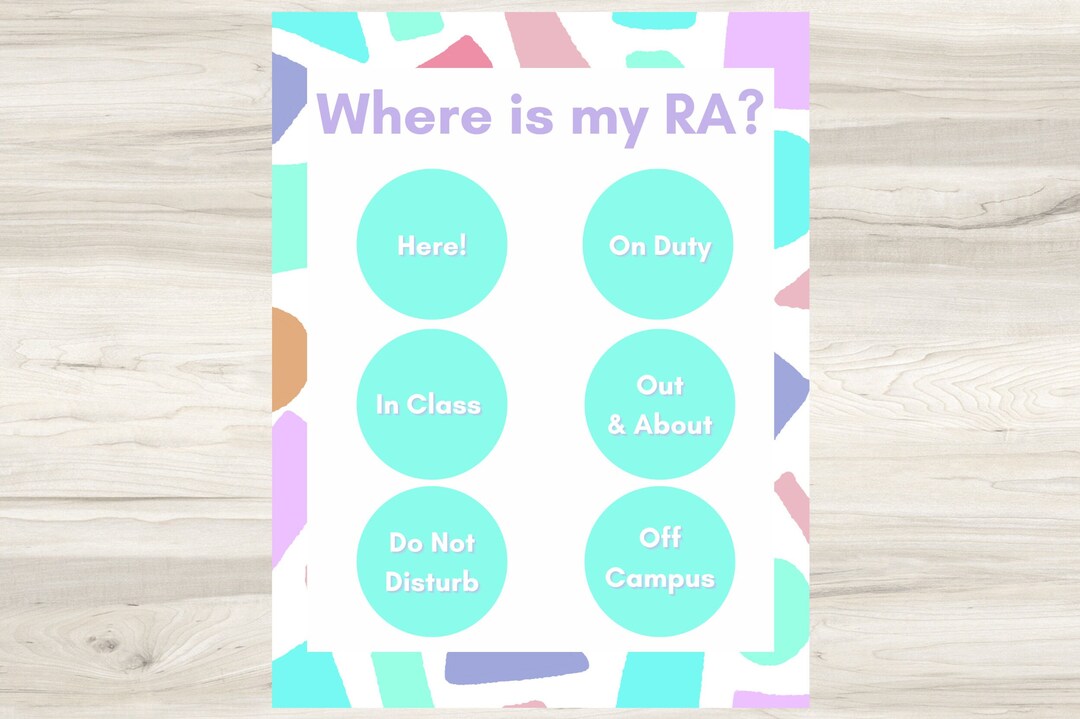 RA Door Sign Editable Geometric Resident Advisor Sign | Digital ...