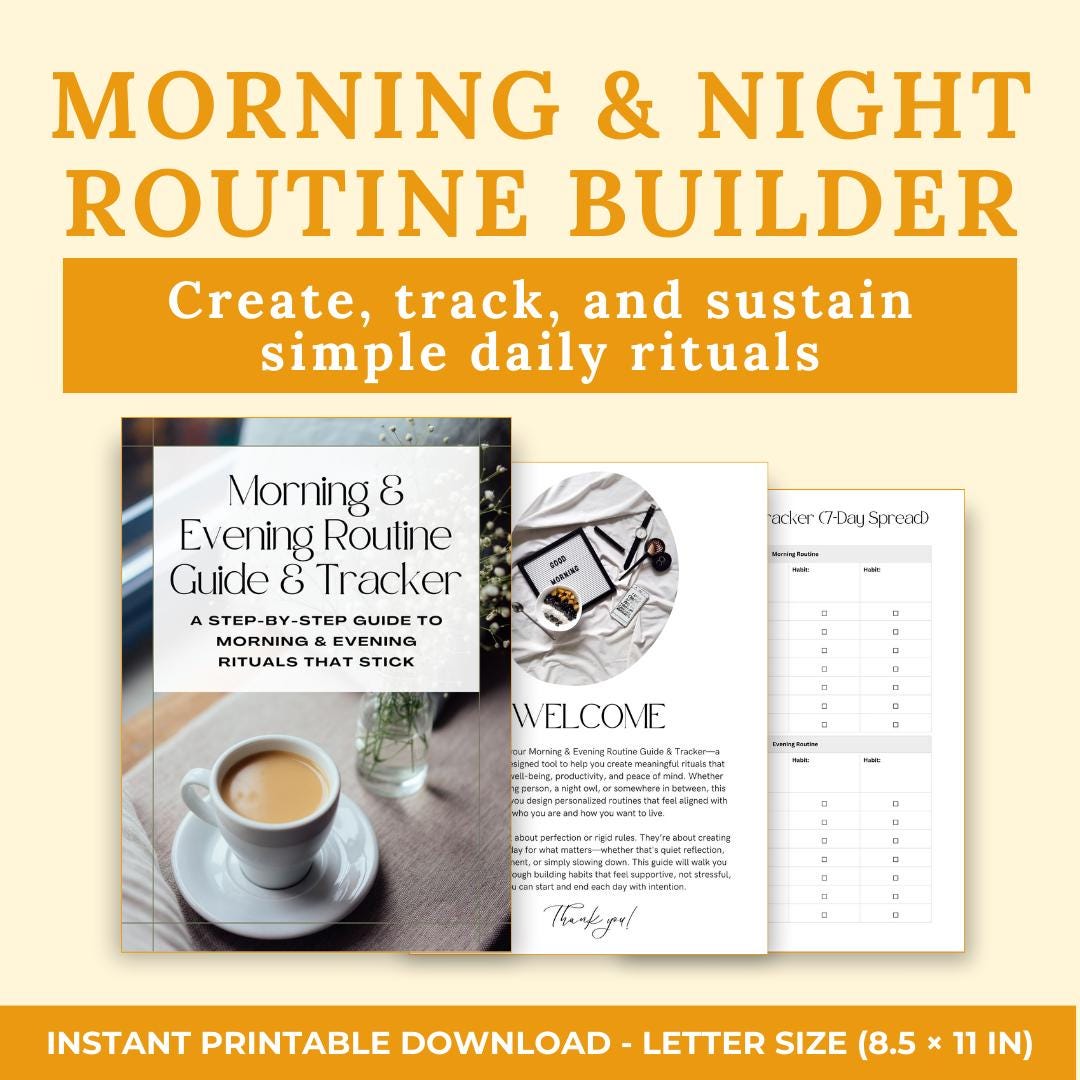 Morning & Night Routine Planner, Habit Tracker (PDF) - Etsy