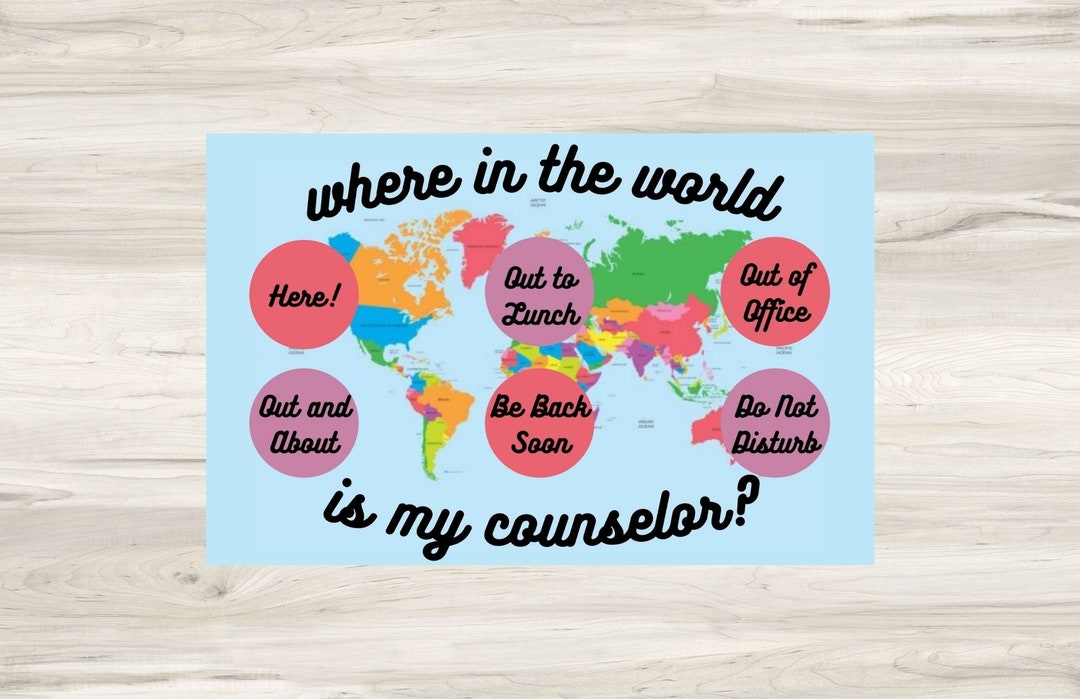 Where is the Counselor Sign, School Counselor Office Door Sign, College ...