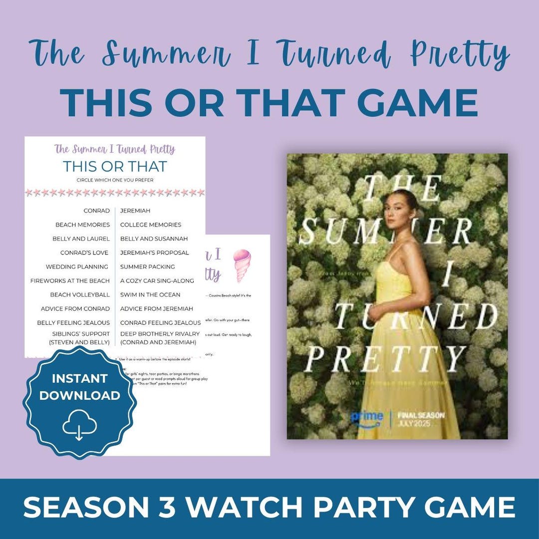 TSITP Season 3 Watch Party Game: This or That Printable (PDF) - Etsy
