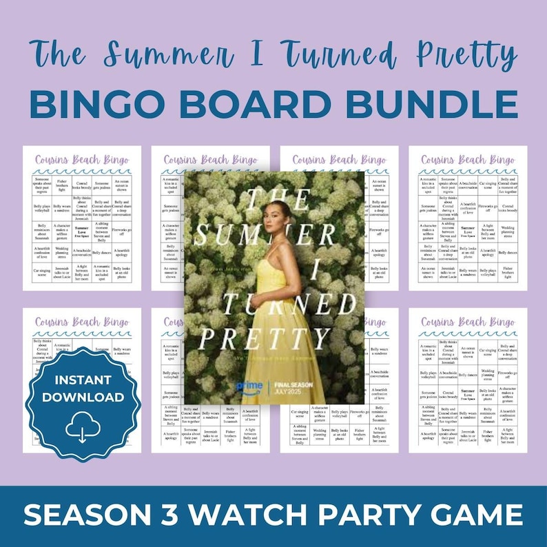 The Summer I Turned Pretty Season 3 Bingo Watch Party Game Printable ...