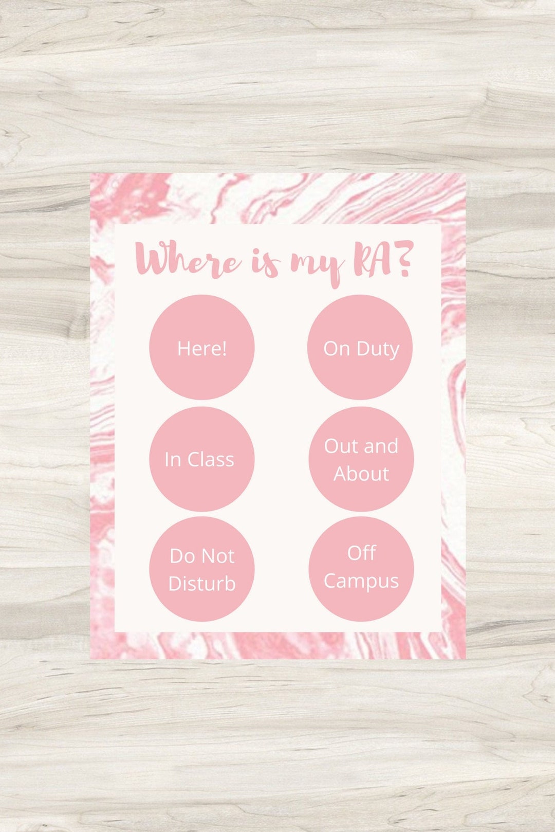 RA Door Sign Editable Resident Advisor Sign Made to Order Digital ...