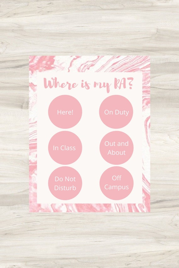 RA Door Sign Editable Resident Advisor Sign Made to Order - Etsy