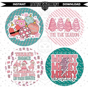 Retro Christmas Freshie Cardstock Download, Watercolor Xmas Digital ...