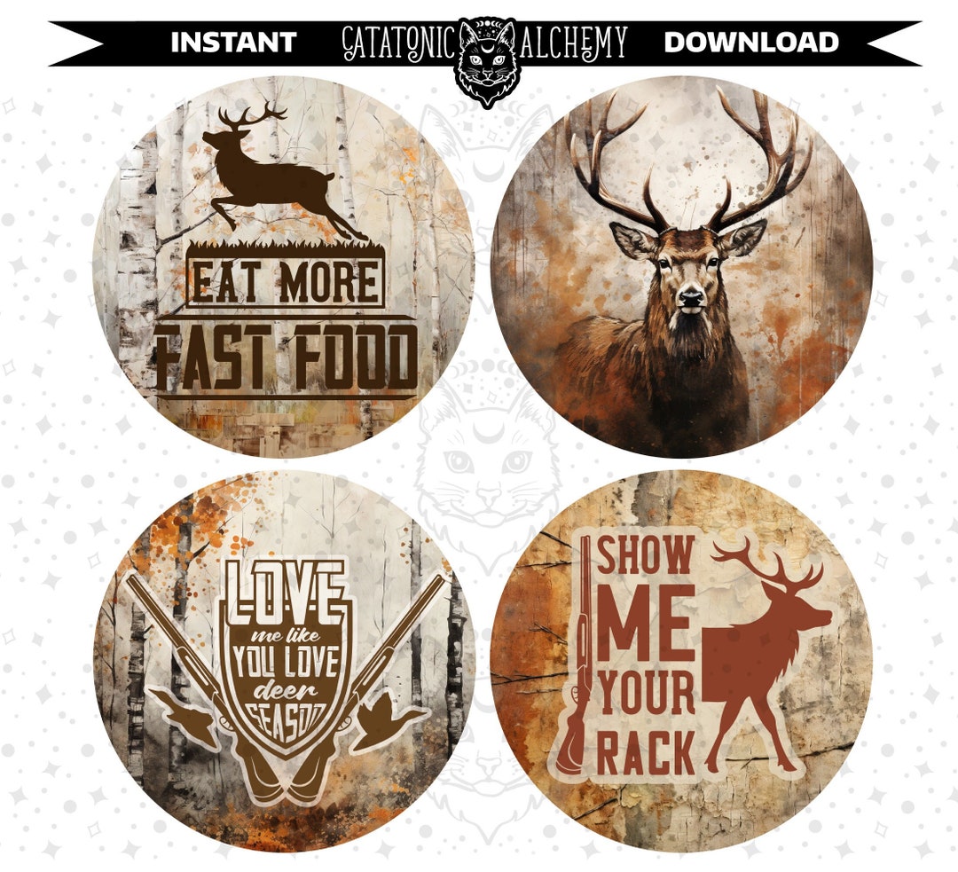 Deer Hunter Freshie Cardstock Download, Manly Hunting Theme Instant ...
