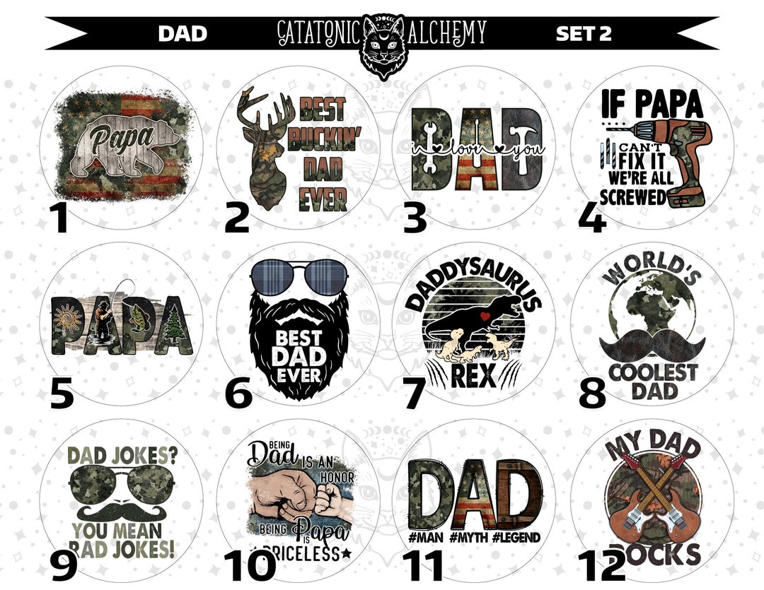 Father's Day Freshie Cardstock Rounds, Dad Theme Cardstock Rounds ...