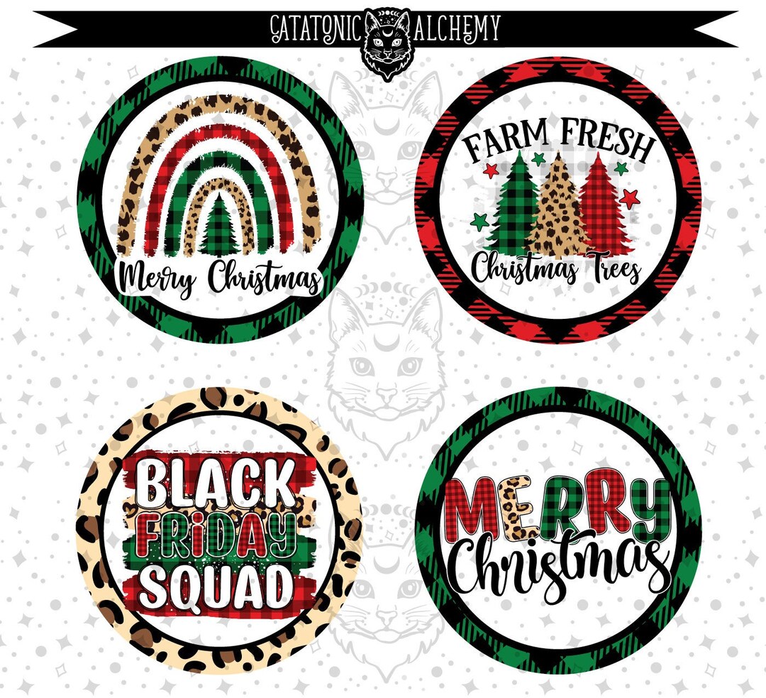 Leopard Plaid Mix Christmas Digital Download Cardstock Bundle ...