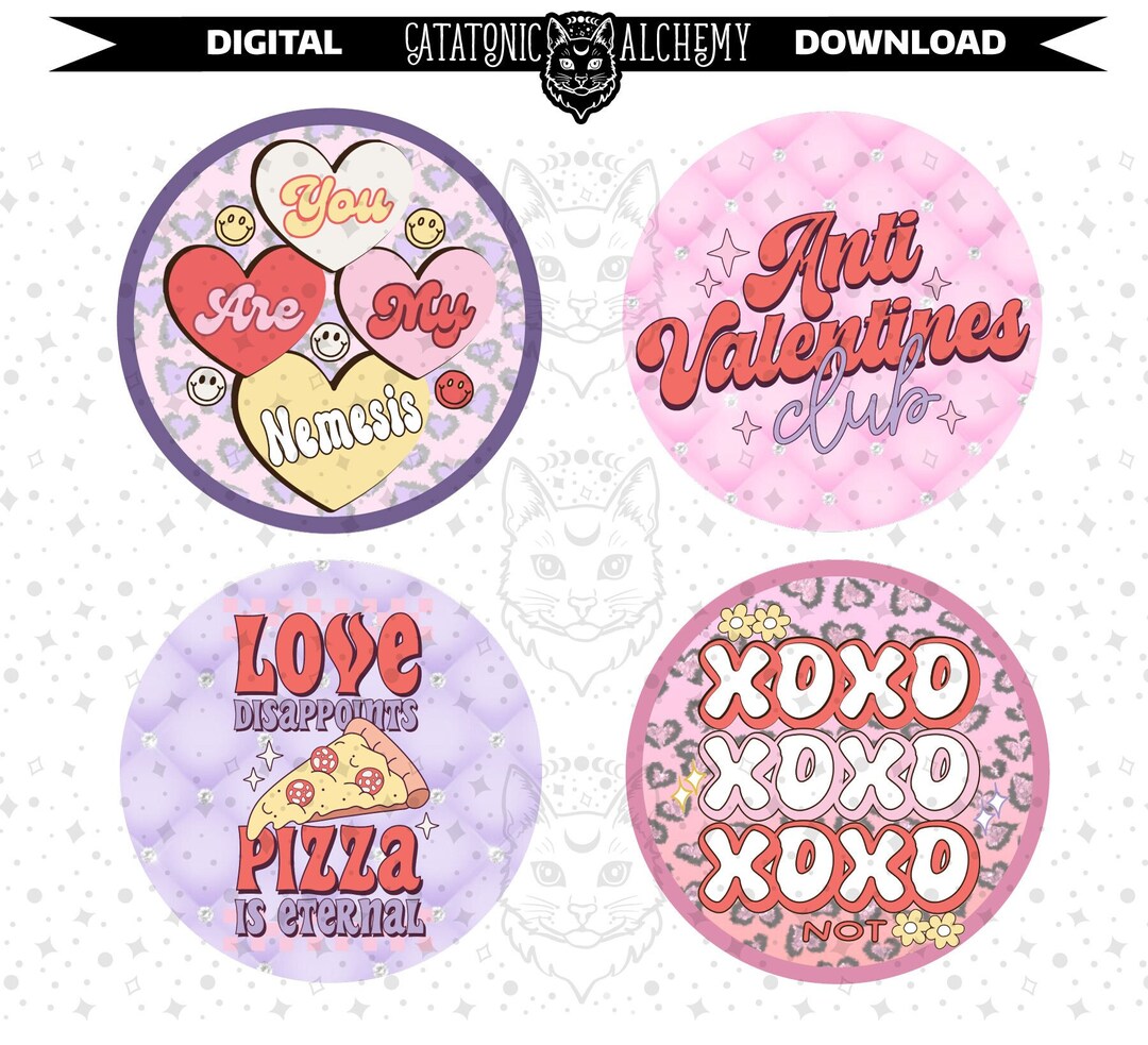 Anti Valentine's Digital Download Cardstock Bundle, Galentines ...