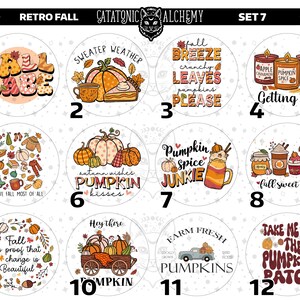 Fall Freshie Cardstock Rounds, Retro Autumn Leaves Circle Cutouts ...