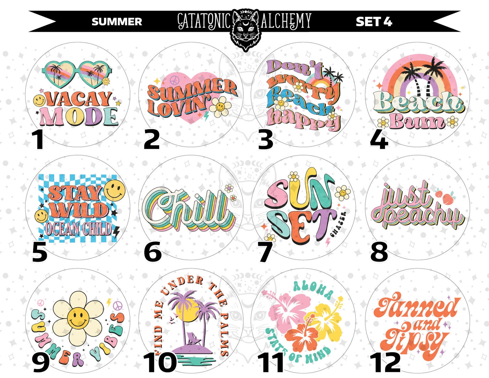 Summer Freshie Cardstock Rounds, Beach Theme Cardstock Rounds ...