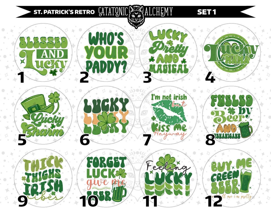 Retro Cardstock Rounds, St Patrick's Day Theme Cardstock Rounds ...