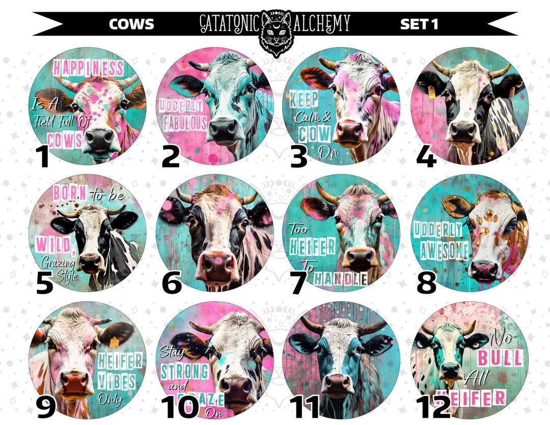Cow Freshie Cardstock Rounds, Heifer Theme Cardstock Rounds, Cardstock ...