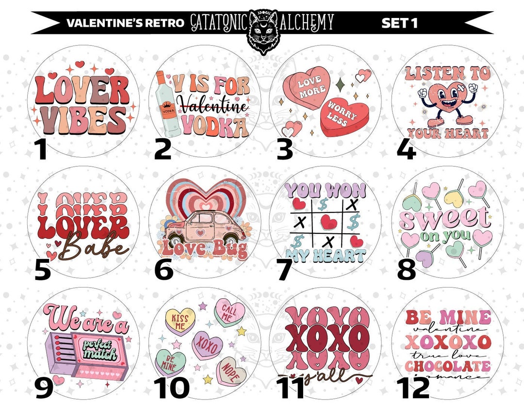 Valentine's Day Retro Cardstock Rounds, Valentines Theme Cardstock ...