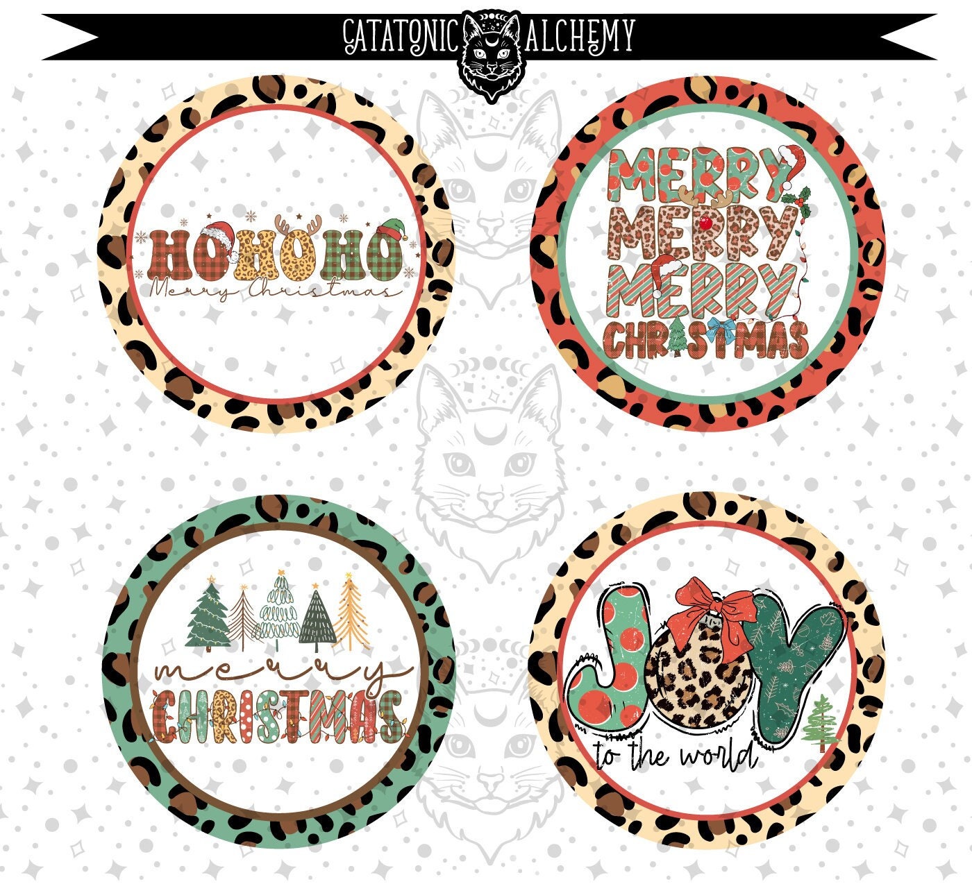 Leopard Mint Christmas Digital Download Cardstock Bundle - Etsy