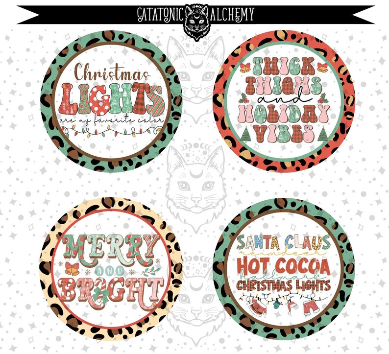 Leopard Mint Christmas Digital Download Cardstock Bundle, Cardstock ...