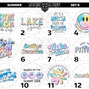 Summer Freshie Cardstock Rounds, Beach Theme Cardstock Rounds ...