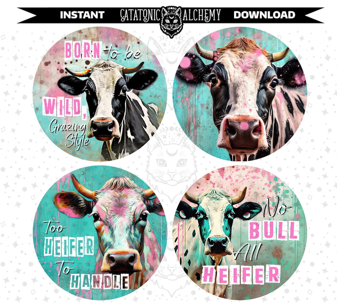 Cow Freshie Cardstock Download, Heifer Theme Instant Digital Download ...