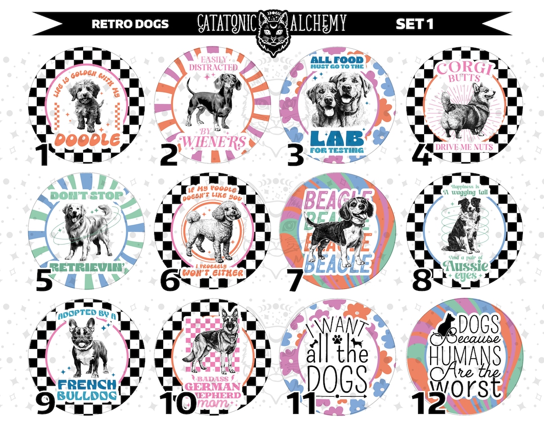 Dog Cardstock Rounds, Retro Puppy Cardstock Rounds, Weenie Dog Cutouts ...