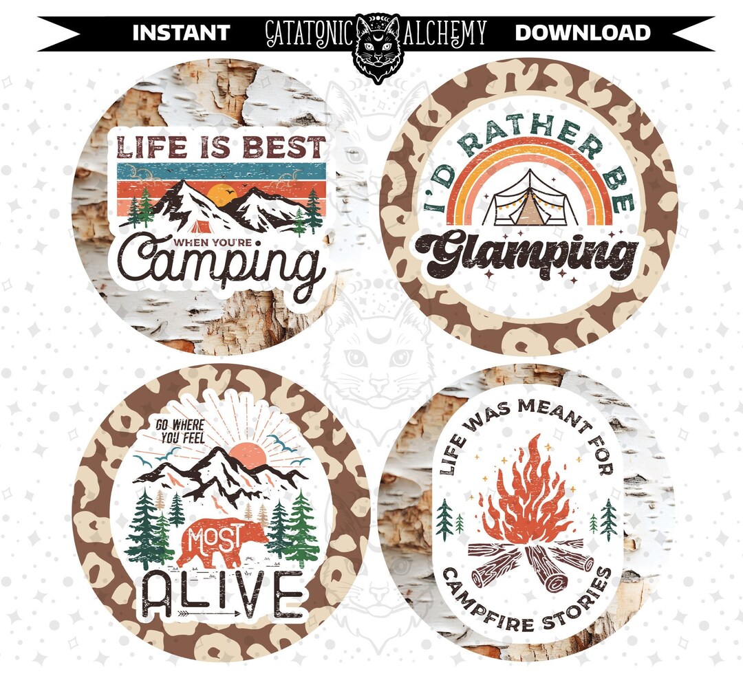 Camping Digital Download Cardstock Bundle, Camp Life Cardstock Images ...