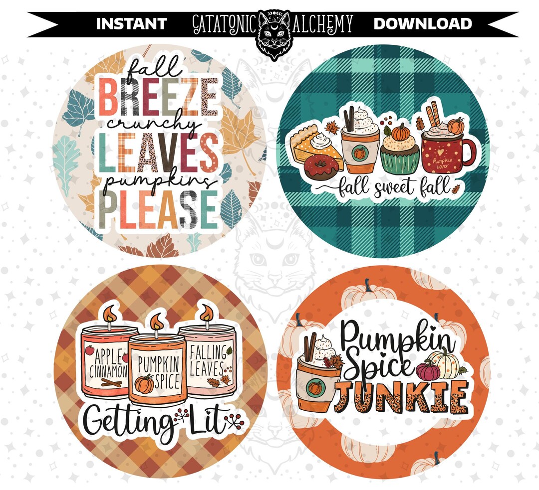 Fall Freshie Cardstock Digital Download, Autumn Leaves Pngs, Vintage ...