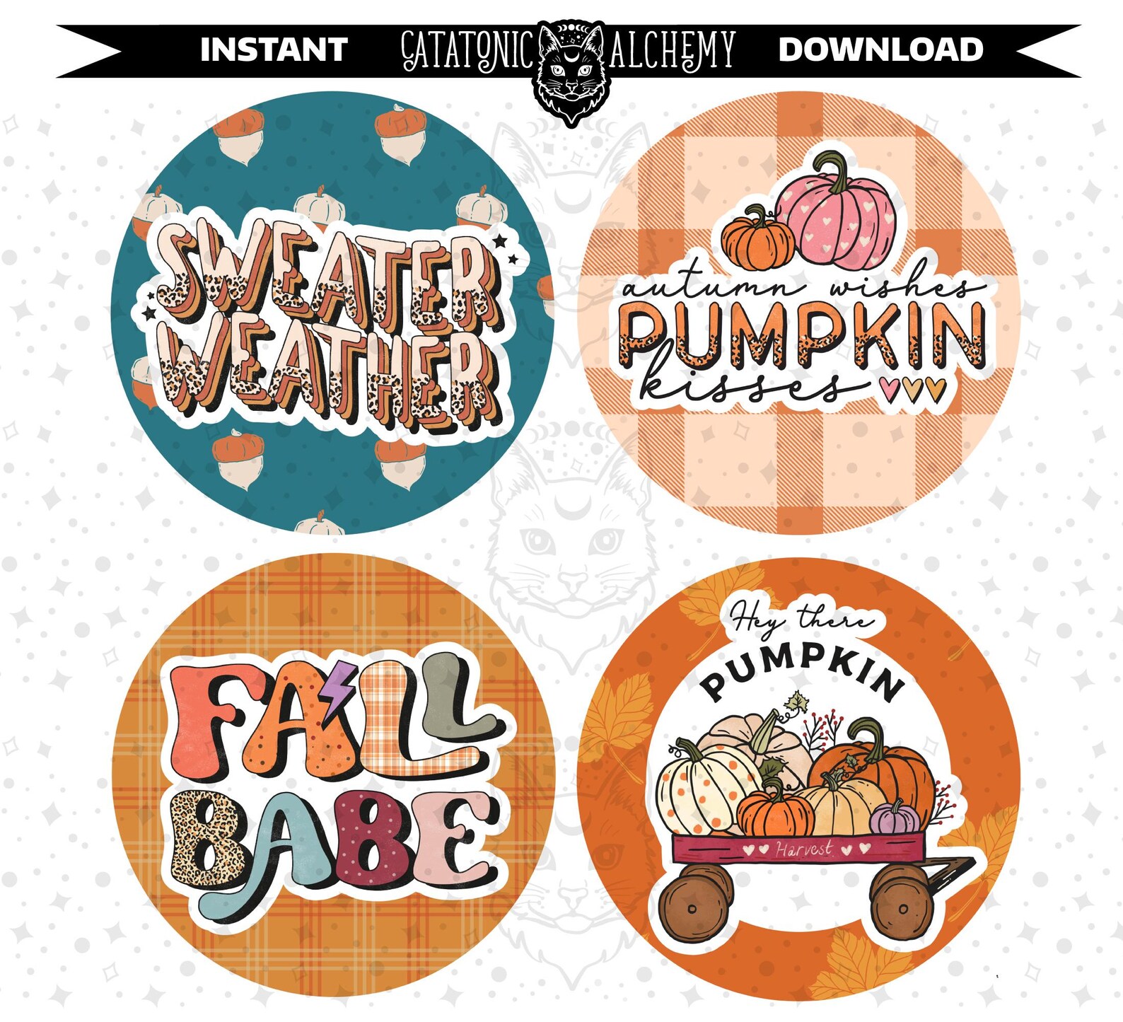 Fall Freshie Cardstock Digital Download, Autumn Leaves Pngs, Vintage ...