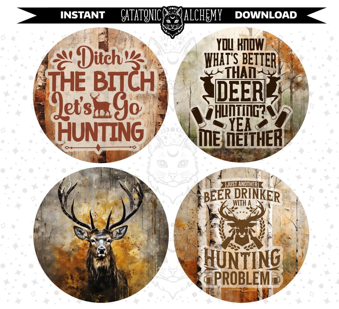 Deer Hunter Freshie Cardstock Download, Manly Hunting Theme Instant ...