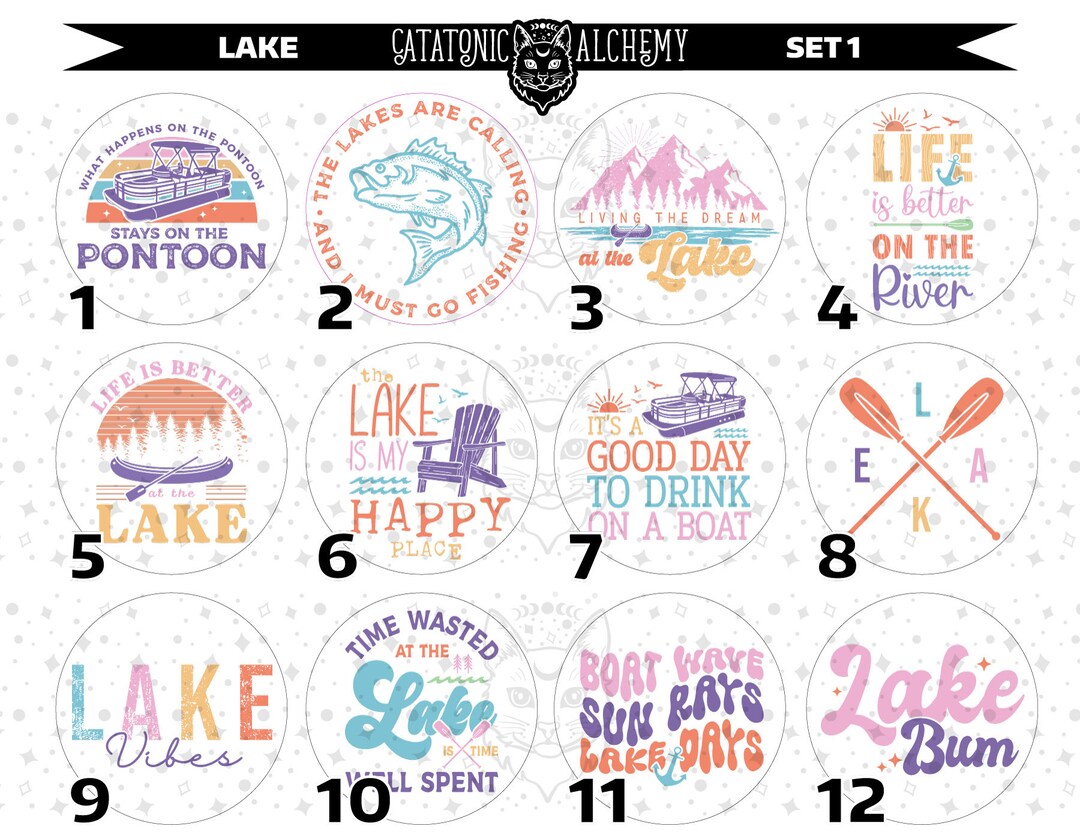 Lake Freshie Cardstock Rounds, Beach Theme Cardstock Rounds, Cardstock ...