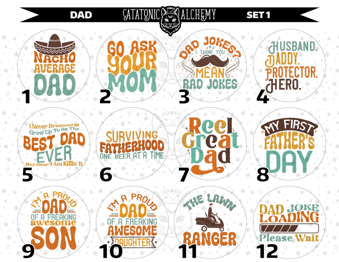 Father's Day Freshie Cardstock Rounds, Dad Theme Cardstock Rounds ...