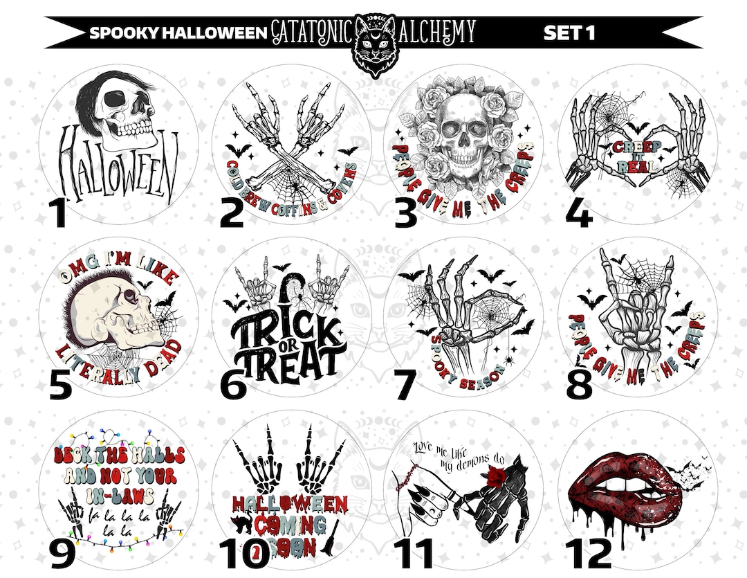 Halloween Freshie Cardstock Rounds, Spooky Theme Cardstock Rounds ...