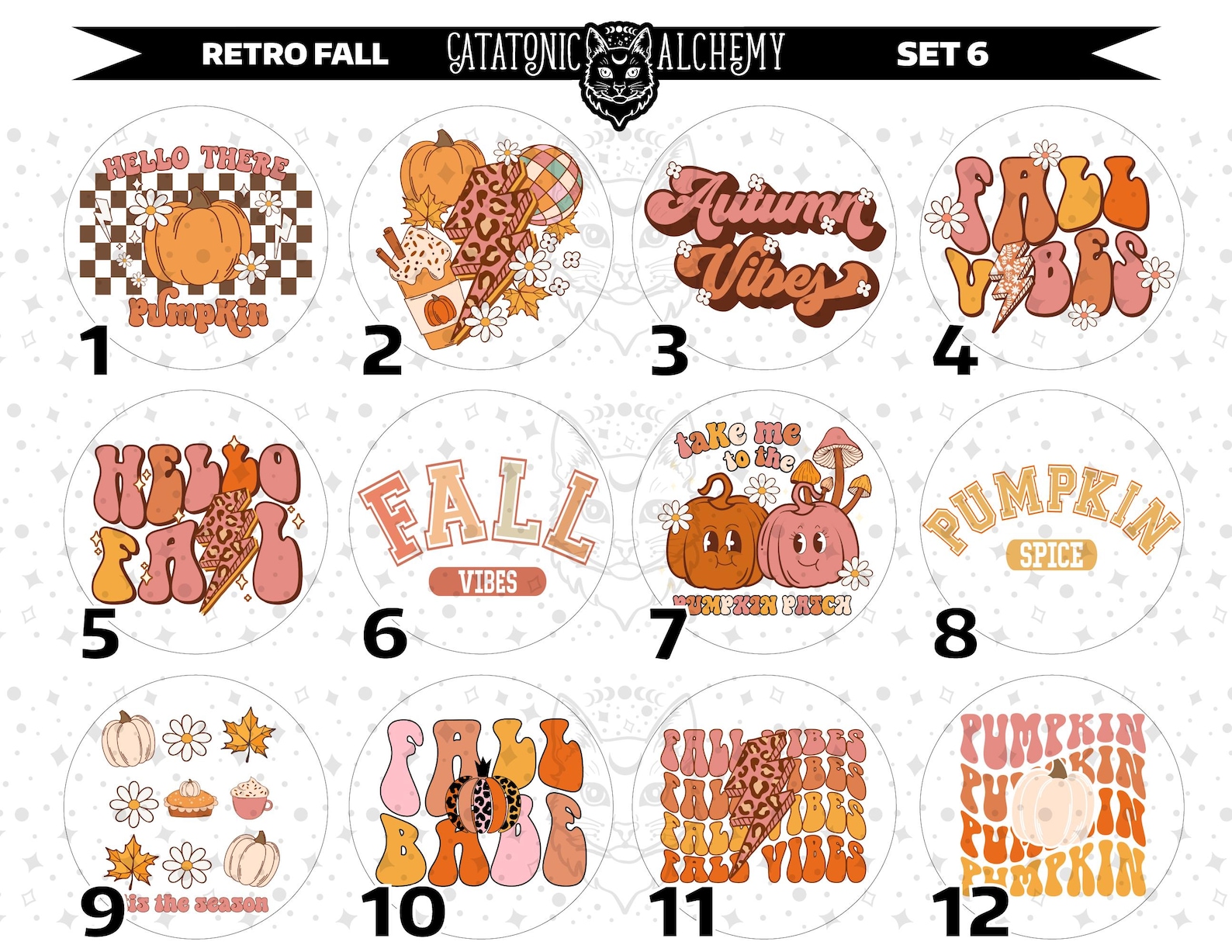 Fall Freshie Cardstock Rounds, Retro Autumn Leaves Circle Cutouts ...