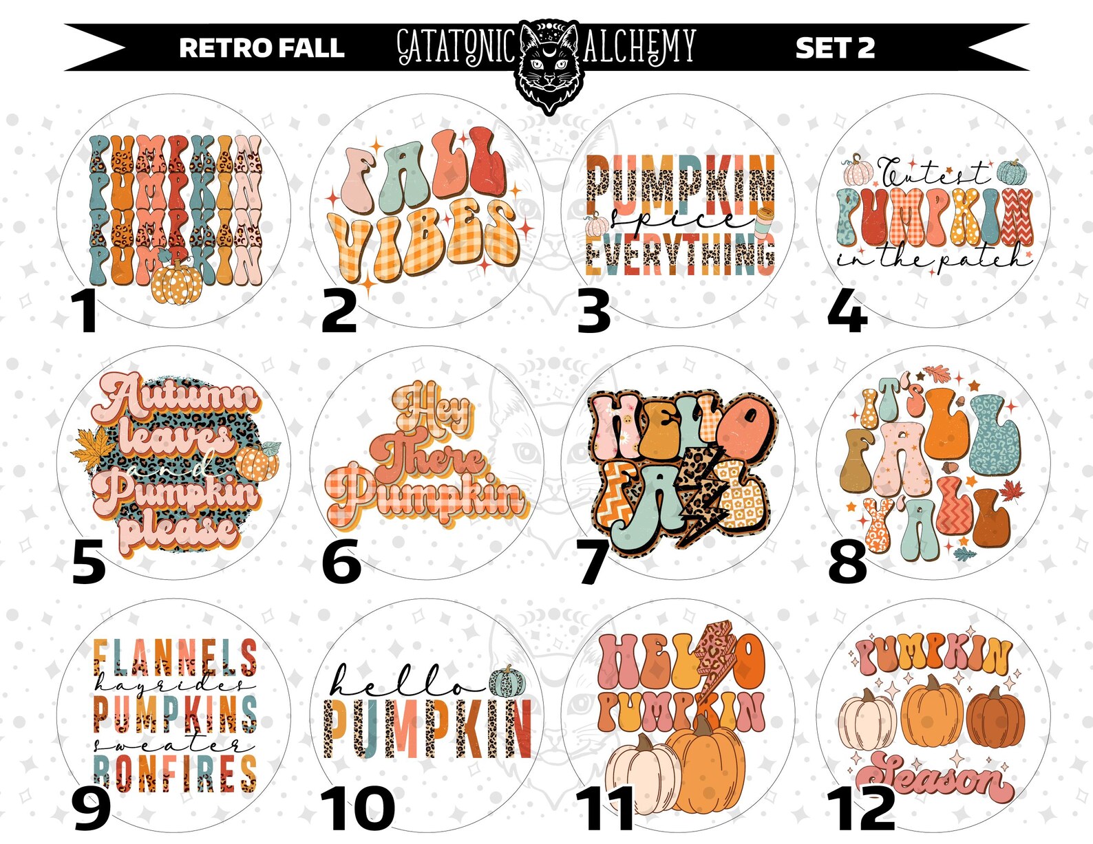 Fall Freshie Cardstock Rounds, Retro Autumn Leaves Circle Cutouts ...