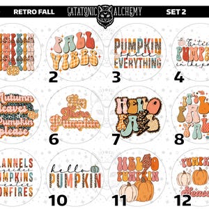 Fall Freshie Cardstock Rounds, Retro Autumn Leaves Circle Cutouts ...