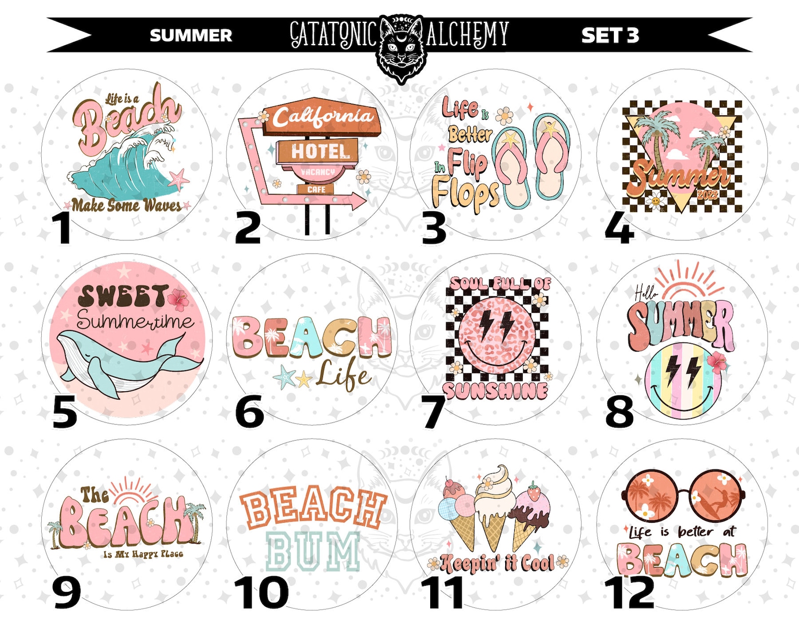 Summer Freshie Cardstock Rounds, Beach Theme Cardstock Rounds ...