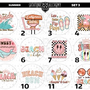 Summer Freshie Cardstock Rounds, Beach Theme Cardstock Rounds ...
