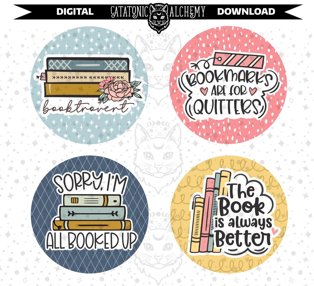 Book Lover Digital Cardstock Bundle, Book Lover Images for Freshies ...