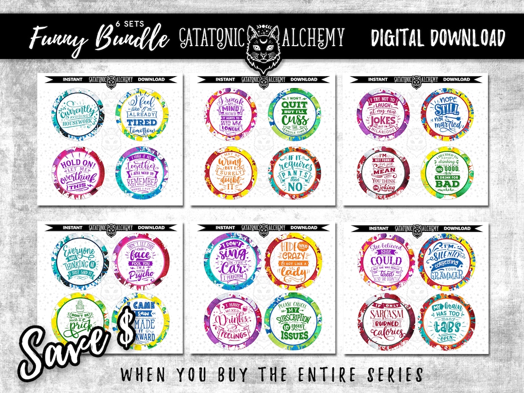 Funny Bundle Freshie Cardstock Download, 24 Sarcastic Instant Digital ...