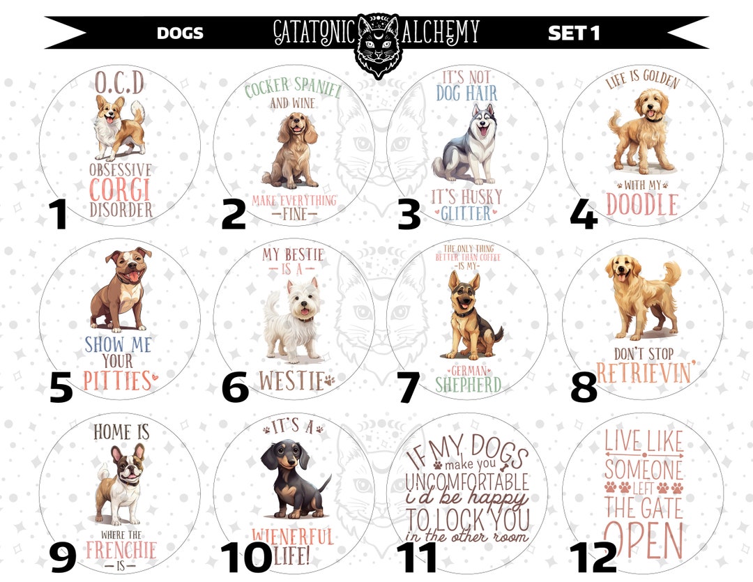 Dog Cardstock Rounds, Funny Puppy Cardstock Rounds, Weenie Dog Cutouts ...