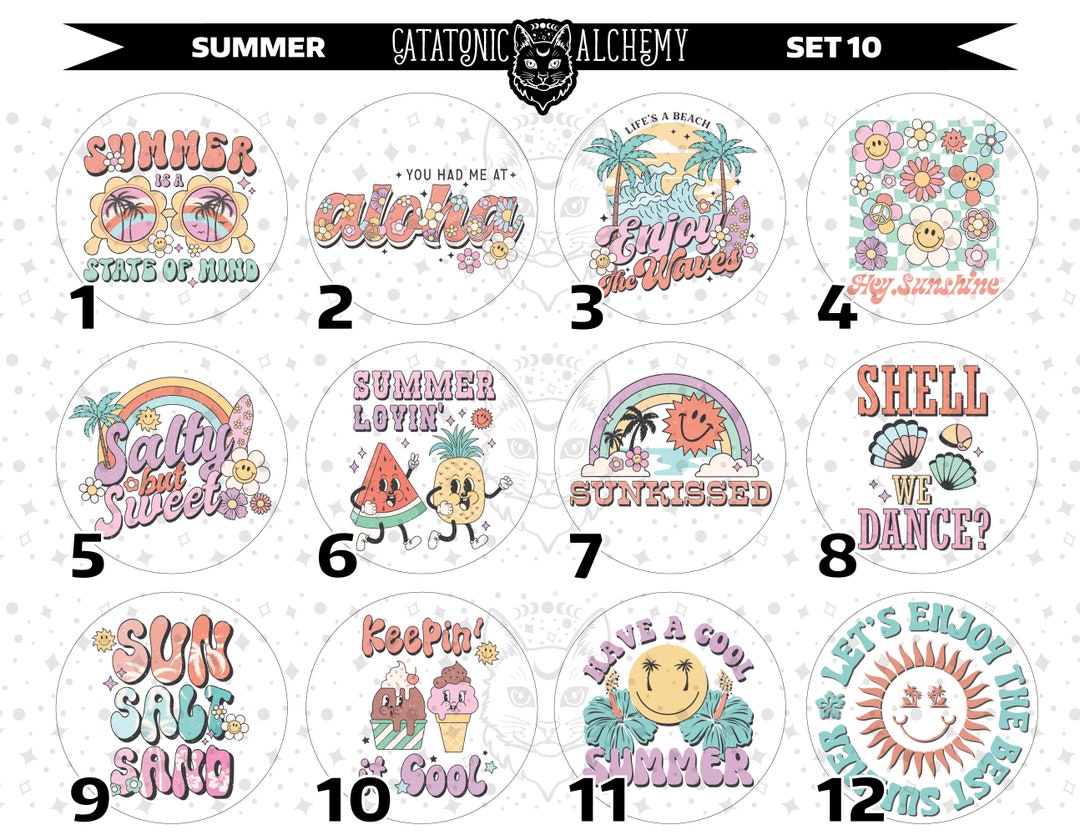 Summer Freshie Cardstock Rounds, Beach Theme Cardstock Rounds ...