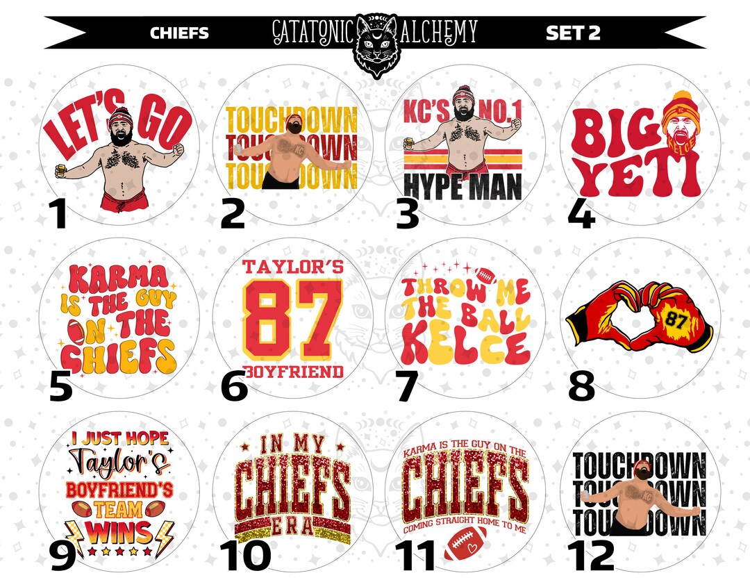 KC Chiefs Freshie Cardstock KC Football Cardstock Rounds Kelce Big Yeti ...