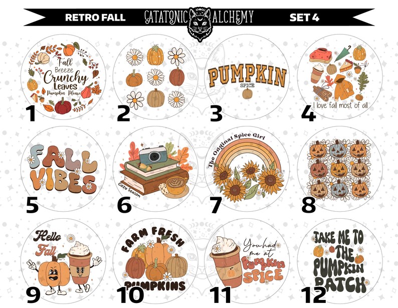 Fall Freshie Cardstock Rounds, Retro Autumn Leaves Circle Cutouts ...