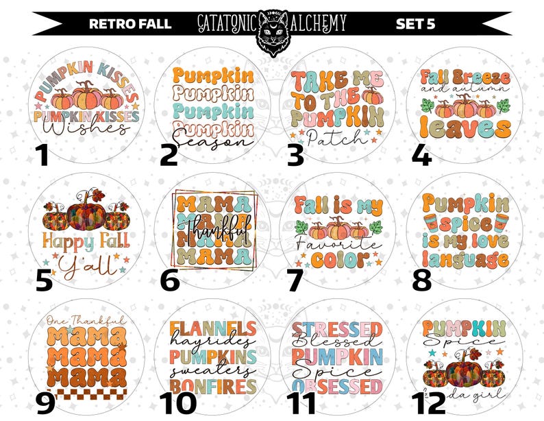 Fall Freshie Cardstock Rounds, Retro Autumn Leaves Circle Cutouts ...