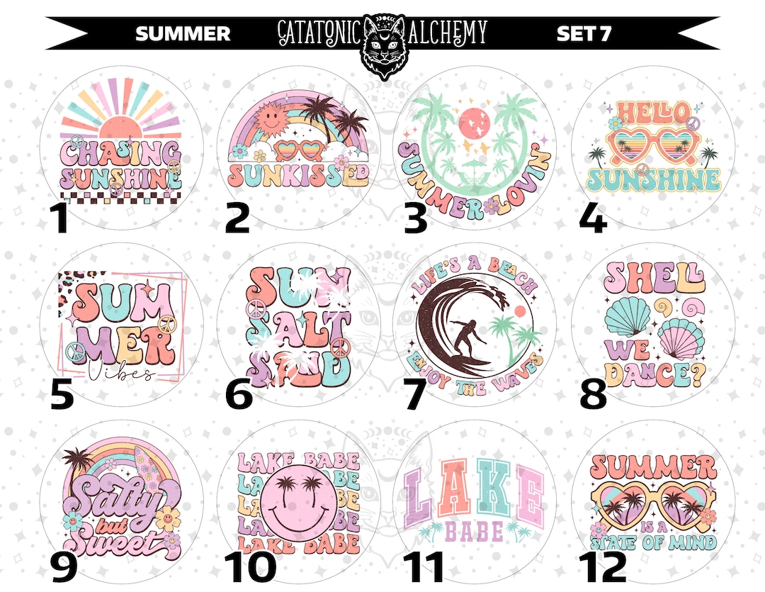 Summer Freshie Cardstock Rounds, Beach Theme Cardstock Rounds ...