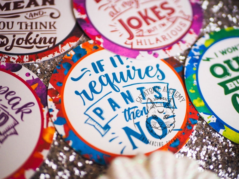 Funny Cardstock Rounds Sarcastic Theme Cardstock Rounds - Etsy