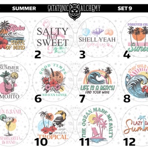 Summer Freshie Cardstock Rounds, Beach Theme Cardstock Rounds ...